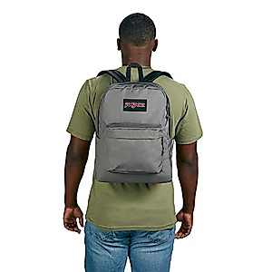 JanSport Superbreak Plus Backpack - Work, Travel, or Laptop Bookbag with Water Bottle Pocket, Graphite Grey
