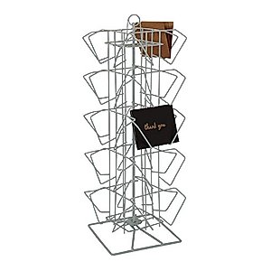 SSWBasics 20-Pocket Rotating Countertop Postcard Rack - 25”H x 12”D