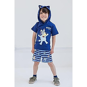 Bluey Bingo Toddler Boys Cosplay T-Shirt and Mesh Shorts Outfit Set 4T