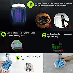 Essen Guard Outdoor Indoor Bug Zapper - Camping Bug Zapper LED Flashlight Tent Light - SOS Emergency Light -Fly Zapper Mosquito Trap - Electric Mosquito Zapper for Outdoor Use.