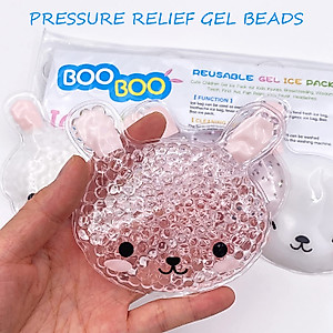 4 PCS Boo Boo Ice Packs, Kids Reusable Gel Ice Pack, Cute Children Gel Ice Pack for Kids Injuries, Kids cute lunch ice pack, Breastfeeding, Wisdom Teeth, Pain Relief, Kids Fever, Headaches(/3.8X3.2in)