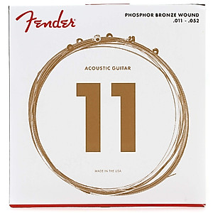 Fender Phosphor Bronze Acoustic Guitar Strings, Ball End, 60CL .011-.052