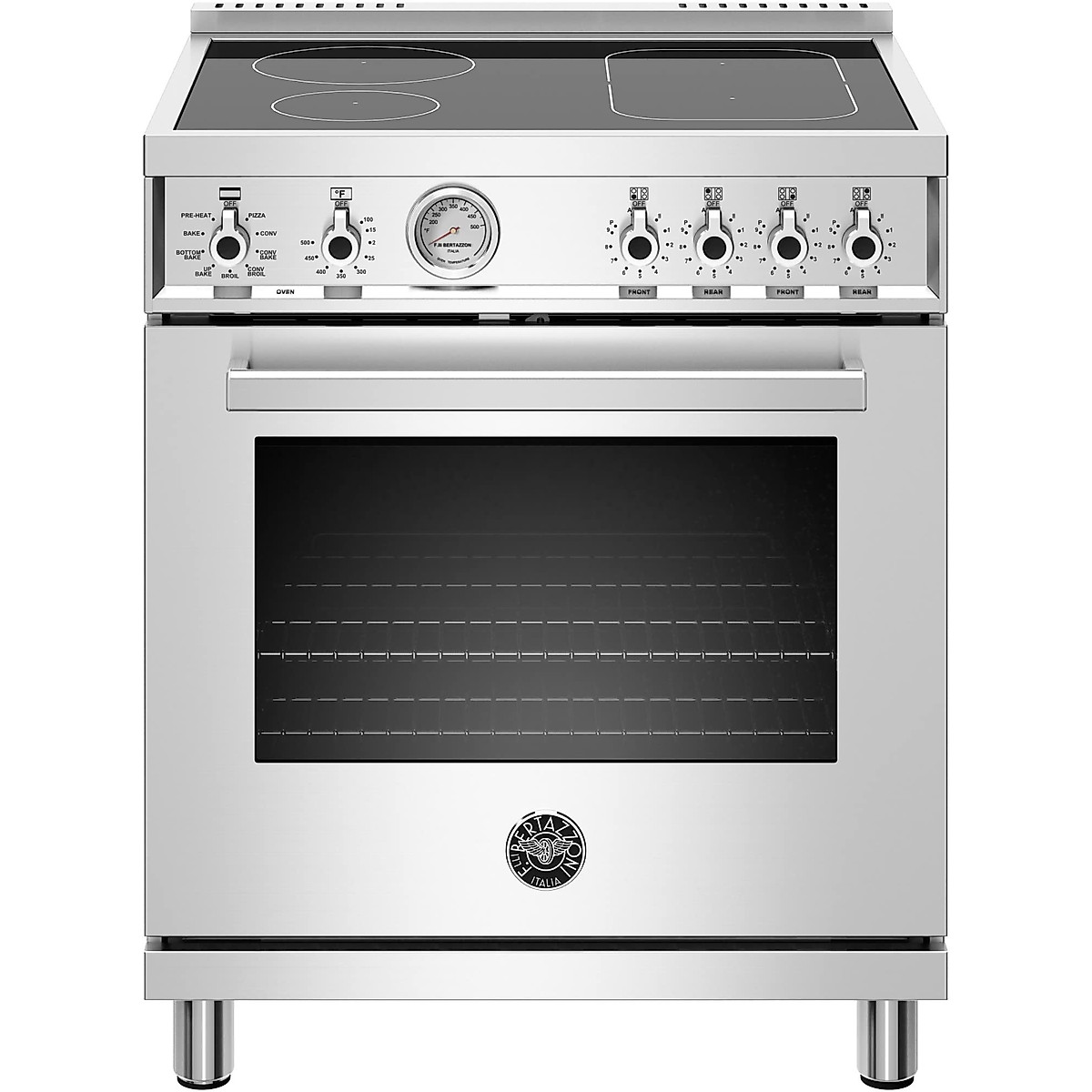 Bertazzoni PROF304INMXE Professional Series Induction, 30" IND Range, Stainless Steel