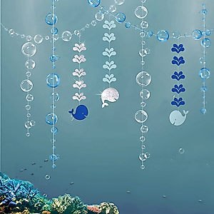 Decor365 Blue Whale Bubble Garland Under The Sea Beach Ocean Theme Party Decorations Baby Boy Birthday Bday Hanging Streamer Decor Kids Party Backdrop Bday It's a Boy Baby Shower Party Supplies