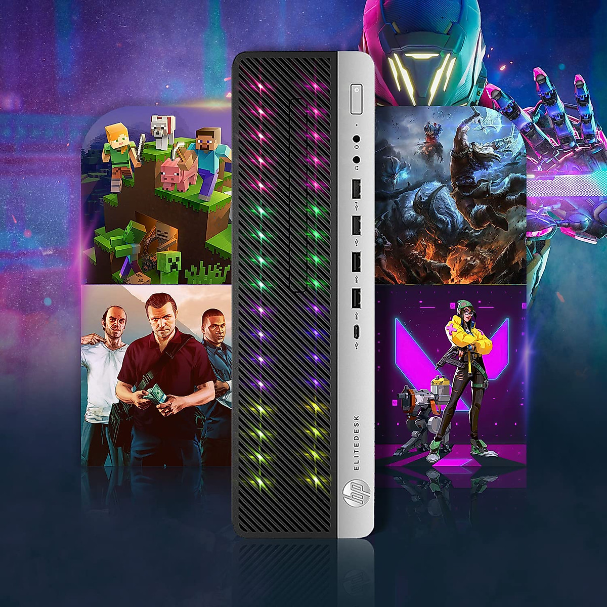 HP EliteDesk 800 G3 Computer Desktop PC, Intel Core i5-6500, 16GB RAM, 512GB M.2 SSD (Fast Boot), 1TB HDD, GeForce GT 1030 2GB, Gaming KB & M, Windows 10 Pro (Renewed)