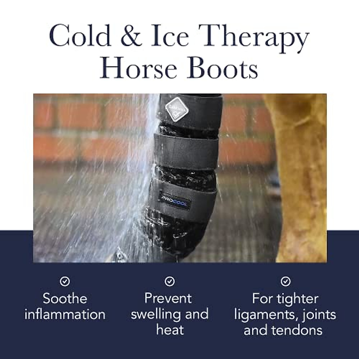 LeMieux Arctic Ice Therapy Horse Boots - Protective Gear and Training Equipment - Equine Boots, Wraps & Accessories (Black - OneSize)