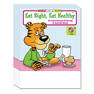 ZOCO - Eat Right, Eat Healthy - Educational Coloring Books (50 Bulk Pack, Without Crayons) - Learn Nutrition - Doctors, Nurse Handout - Games, Puzzles, Fun Activities for Kids