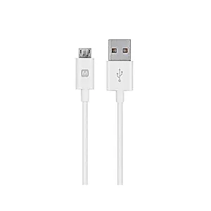 Monoprice USB-A to Micro B Cable - 3 Feet - White, Polycarbonate Connector Heads, 2.4A, 22/30AWG - Select Series