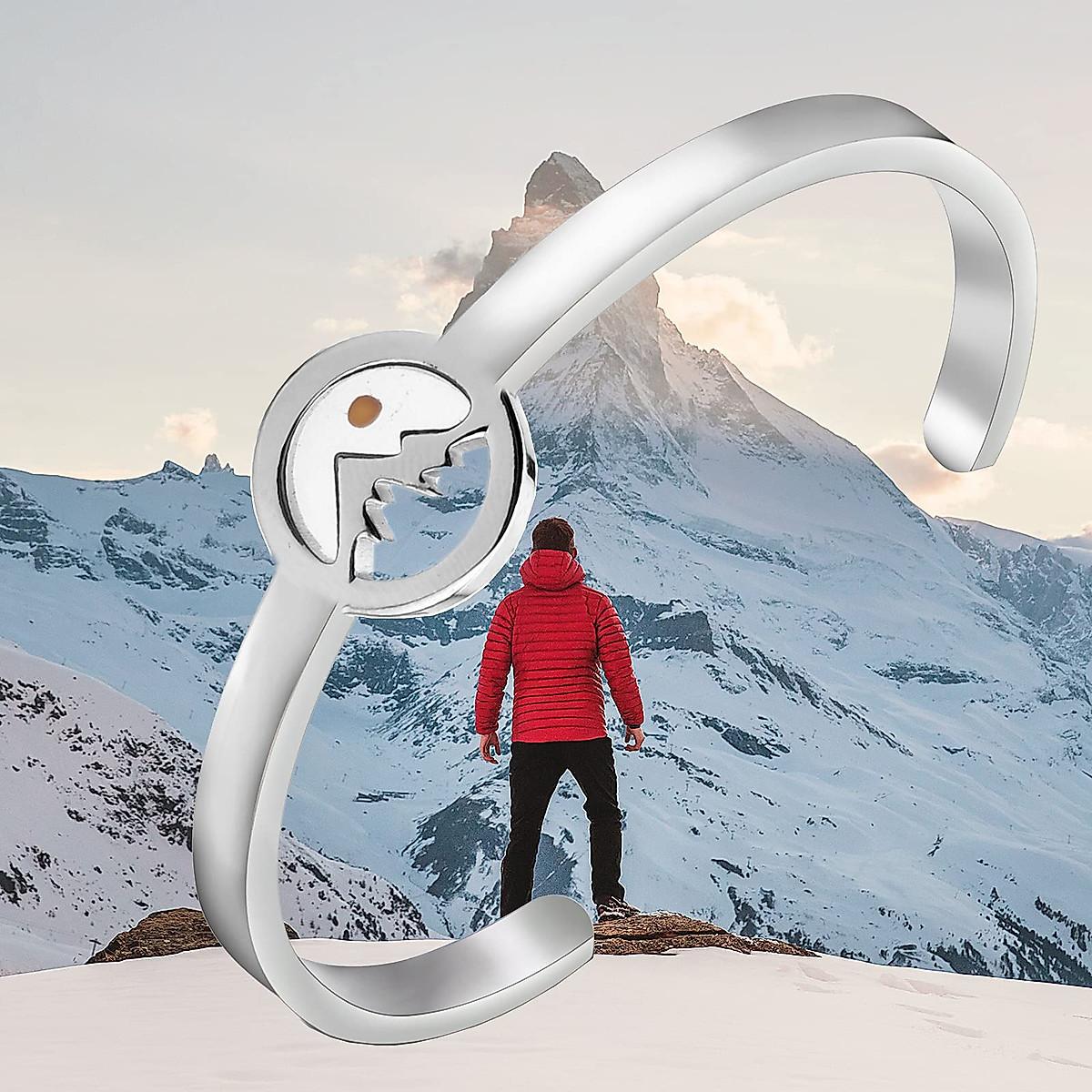 Matthew 17:20 Christian Gift Mustard Seed Jewelry Faith Can Move Mountains Bracelet (silver cuff)