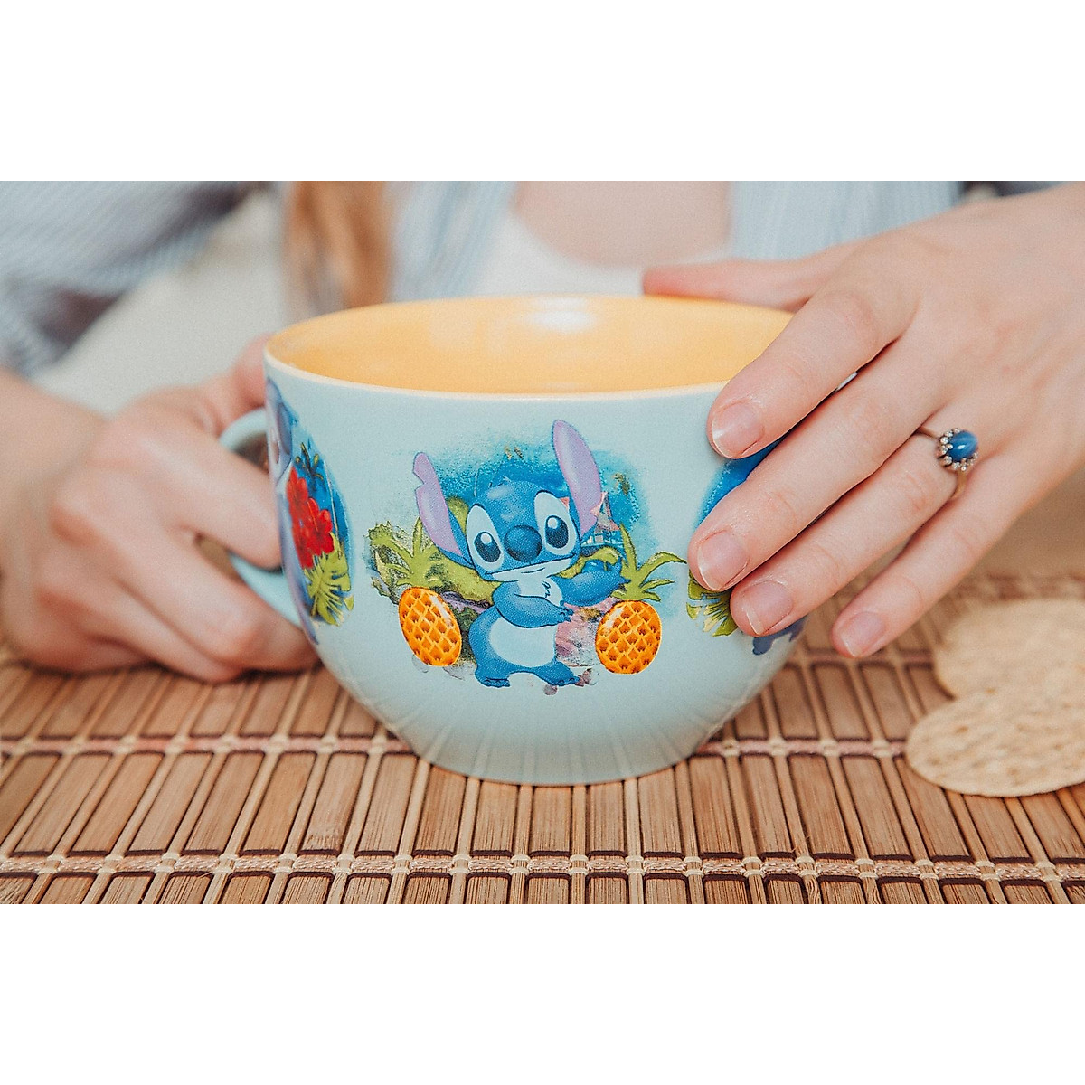 Disney Lilo & Stitch Ceramic Soup Mug With Spoon | Holds 24 Ounces