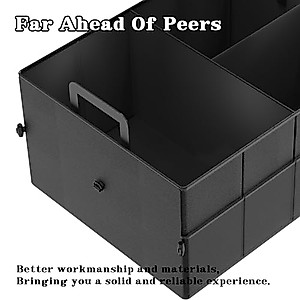 Car Trunk Organizer – Collapsible, Multi-Compartment for SUVs, Trucks & Cars for Groceries, Tools & Work Materials – Truck & Car Accessories for Women and Men (GRAY)