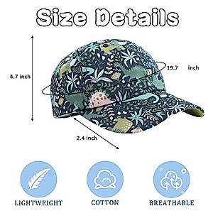 Dinosaur Kids Baseball Hat Caps Toddler Sun Hat Waterproof Quick-Dry Boys Girls Cap Adjustable Size for 2-4Y (Green)