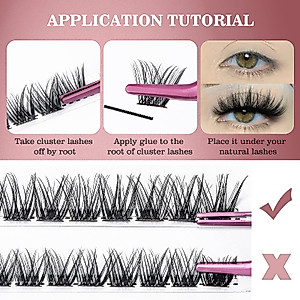 SWINGING Lash Clusters 150 Pcs Lashes Cluster Eyelash Extensions Eyelash Clusters Natural Look Wispy Lashes D Curl 9-14mm Cluster Lashes Individual Lashes Thin Band & Soft (MixAB-150)