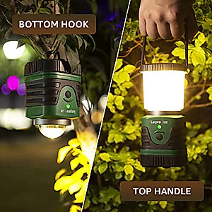 Lighting EVER LED Camping Lantern Rechargeable, 1000LM, 4 Light Modes, 4400mAh Power Bank, IP44 Waterproof, Lantern Flashlight for Hurricane Emergency, Hiking, Home and More, USB Cable Included