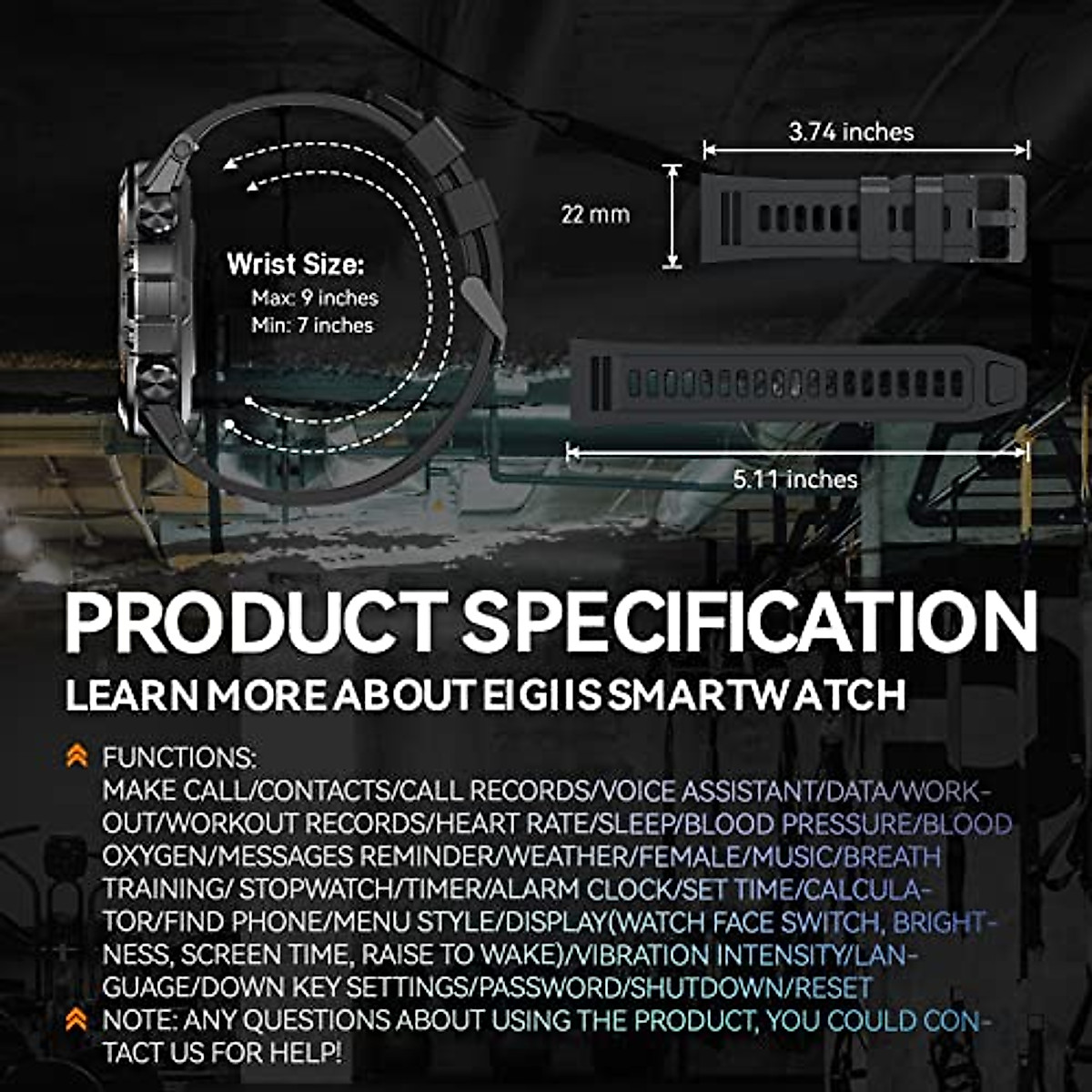 Military Smart Watch for Men Make Calls Rugged Tactical Smartwatch Compatible with Android iPhone Samsung 1.39" HD Screen Heart Rate Sleep Monitor Watch 108 Sports Modes Fitness Tracker (Black)