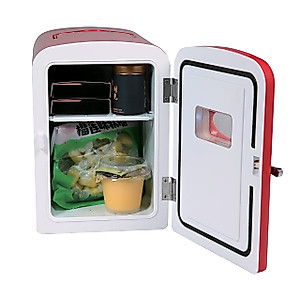 Frigidaire EFMIS175-RED Portable Mini Fridge-Retro Extra Large 9-Can Travel Compact Refrigerator, RED (Renewed)