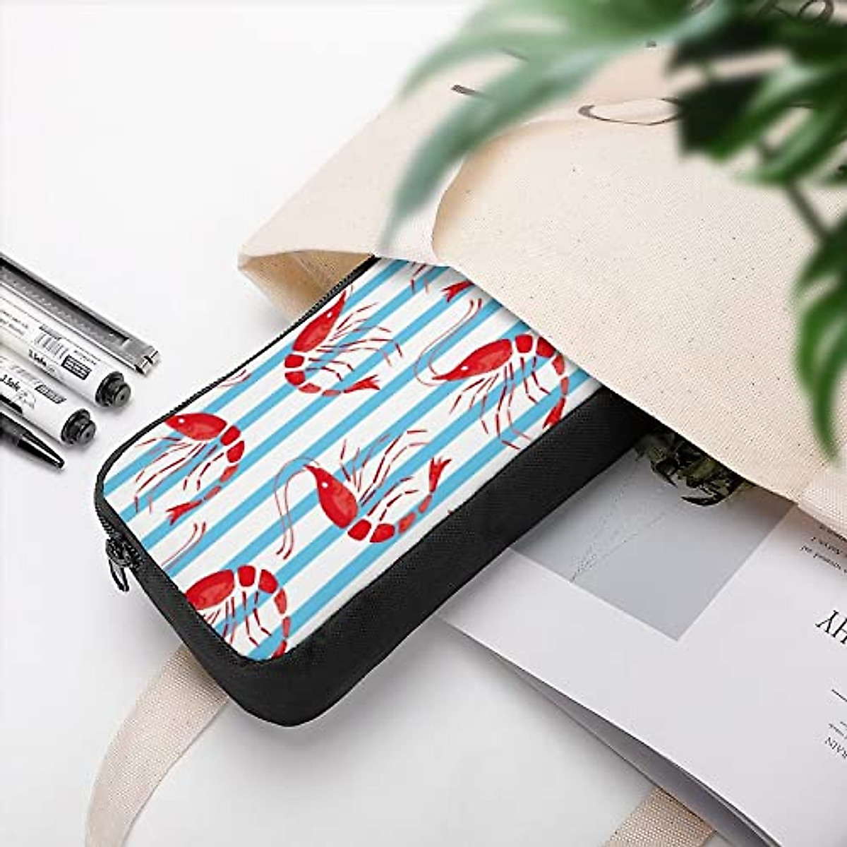 Shrimp Watercolor Pencil Case Pencil Pouch Coin Pouch Cosmetic Bag Office Stationery Organizer
