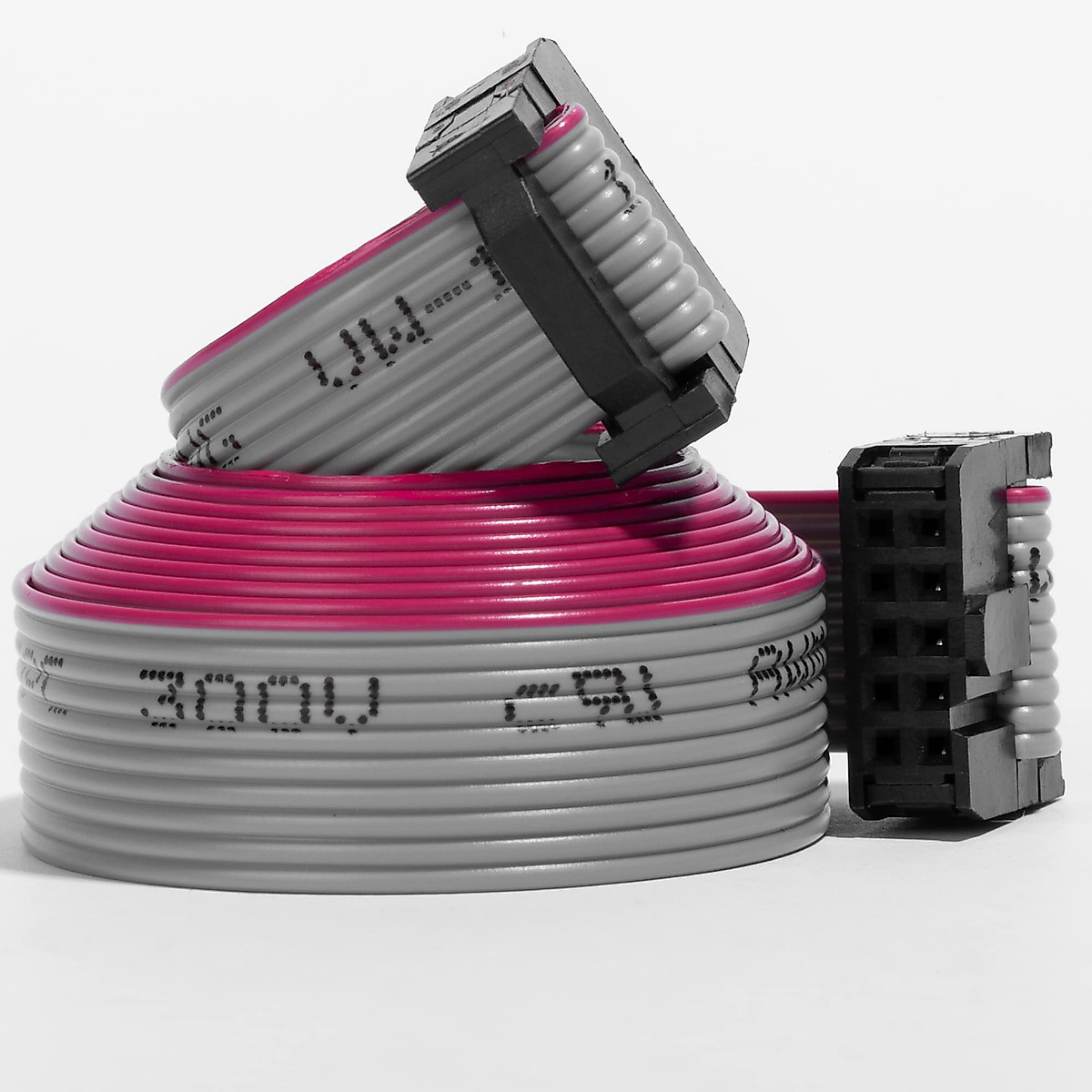 LIANSHU 2Pack Flat Ribbon Cable 2.54mm Pitch 2 Row 10 Pin Female to Female Wires IDC Ribbon Connector L=1M/ 3.3FT