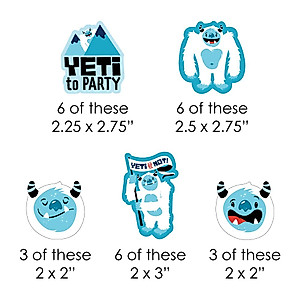 Big Dot of Happiness Yeti to Party - Paper Straw Decor - Abominable Snowman Party or Birthday Party Striped Decorative Straws - Set of 24