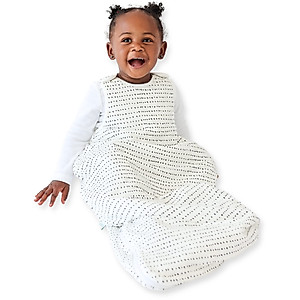Tealbee Dreambag: Rayon made from Bamboo, Organic Cotton Baby Sleep Sack Universal Fit 6-24 months - 1.2 TOG All Season Baby Wearable Blanket - 2-way zipper - Brushed Dots
