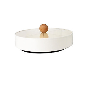 MagiDeal Candy Storage Box Multi Functional Accessories with Clear Lid Serving Trays Fruit Plate Storage Container Practical Storage Box for Wedding, White(with Base)