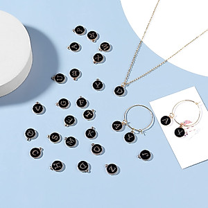 Beadtales 20 Pcs Letter Charms Enamel Alphabet Double Sided Charms for Bracelets Necklace Jewelry Making