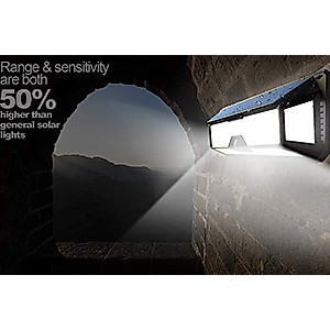 MagicPro Solar Lights Motion Sensor Solar Powered Light - 136 LED Outdoor Security Lighting for Porch, Garden, Driveway, Energy Saving, Durable and Waterproof White Light 2PK