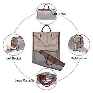 Modoker Carry on Garment Bags for Travel, Convertible Garment Duffel Bag with Shoulder Strap for Men Women- 2 in 1 Hanging Suitcase Suit Travel Bags