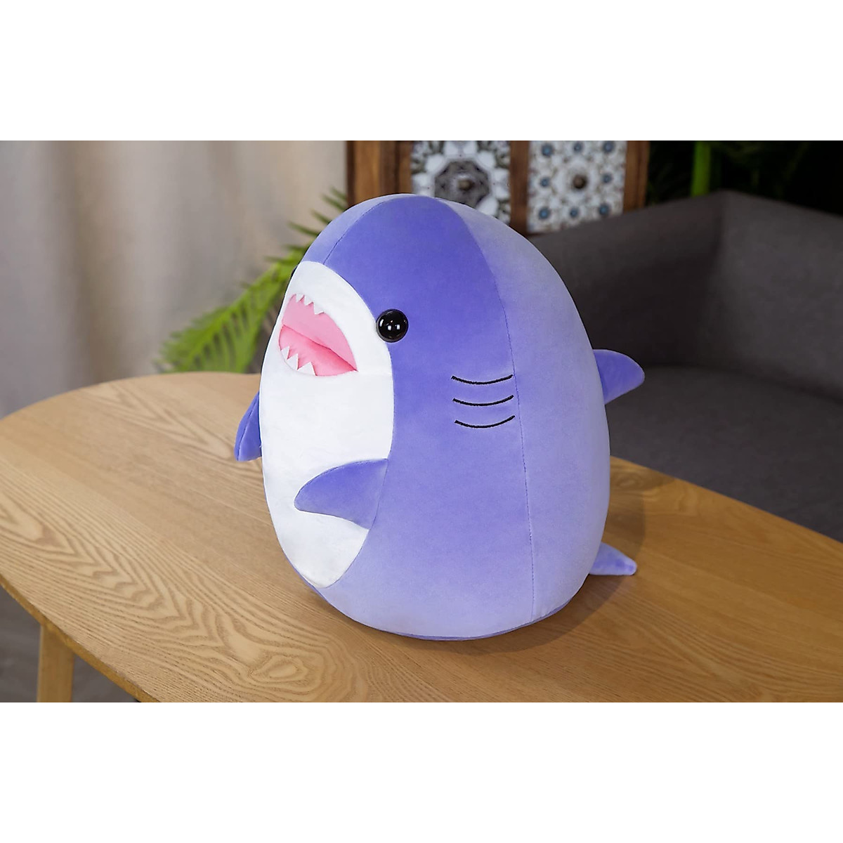 COSGOO 17 Inch Soft Purple Shark Plush Hugging Pillow Cute Shark Stuffed Animal Plushies Shark Doll Toy Kids Stuffed Animals Shark Plush Toys for Birthday, Valentine, Christmas or Daily¡­