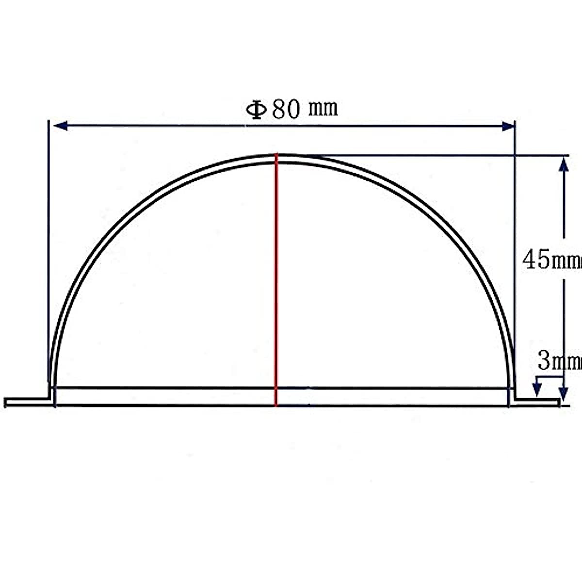 MEJOSER Diameter 3 inch(80mm)/4 inch(100mm)/6 inch(150mm) w/ 4 Holes Acrylic Dome Flange Clear Plastic Hemisphere Indoor/Outdoor