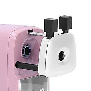 Pencil Sharpener, 8mm Diameter Manual Desk Pencil Sharpener Portable Professional Sketch Pencil Sharpener with Bracket for Kids School Classroom Home (Pink)