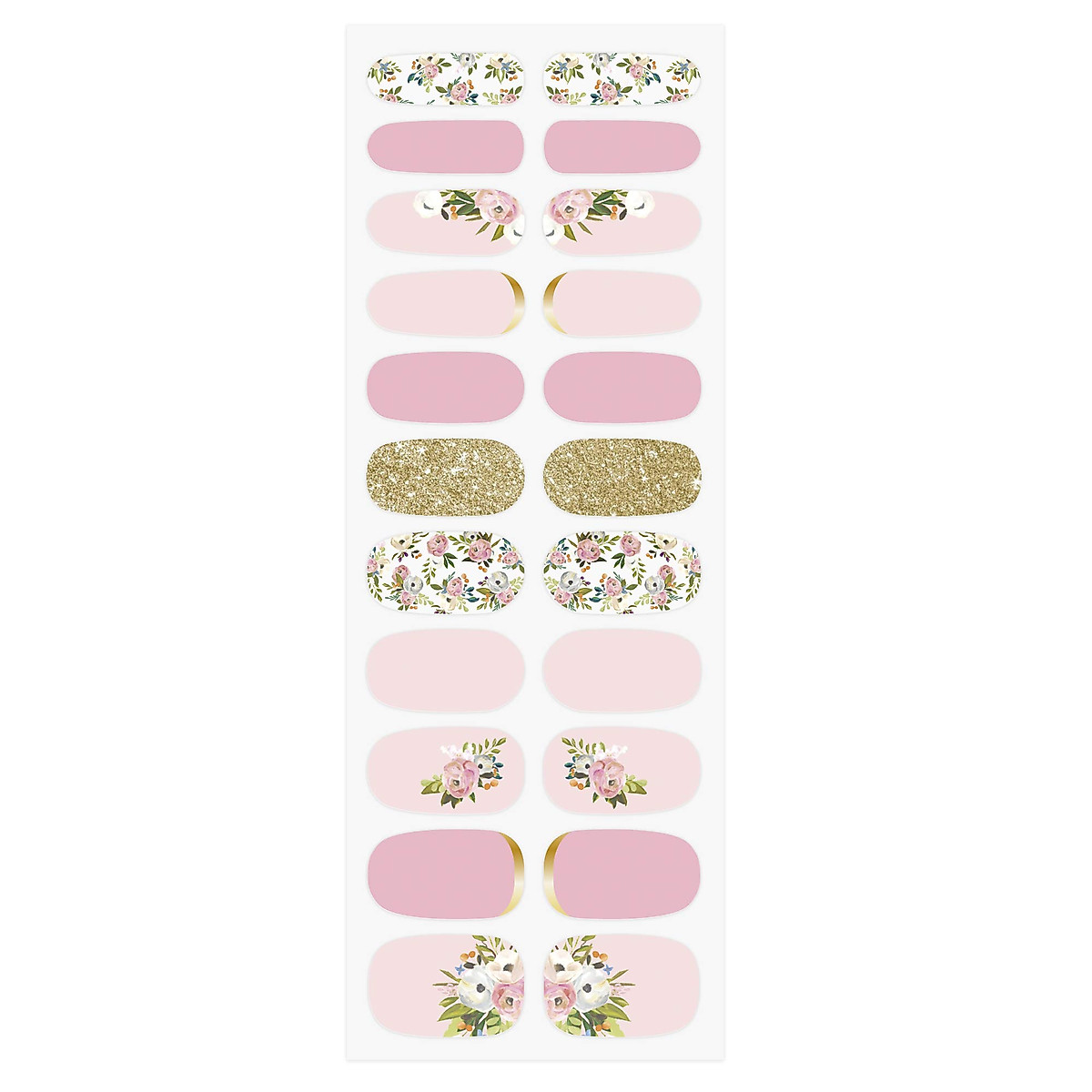 Studio Oh! Mani Nail Wrap Kit - 22 Nail Wraps & Stickers in Various Designs & Colors with Application Tools - Easy to Apply - Lasts up to a Month Without Chipping or Peeling - Bella Flora