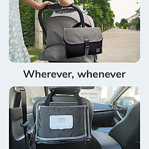 Wildcubz Portable Changing Pad | 27" Diaper Changing Mat | Wipes Pocket | Waterproof Changing Pads for Baby | Portable Diaper Changing Pad for Baby | Changing Pad Portable Changing Station (Graphite)