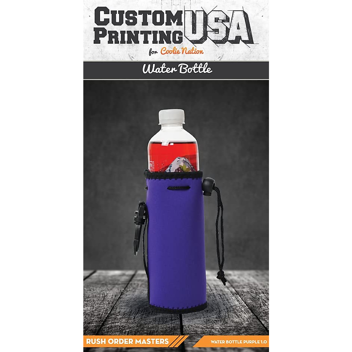 2 Colors Blank Water Bottle Coolie Packs, Purple and Navy Blue Water Bottle Coolie, Neoprene Water Bottle Coolies, Standard Purple and Navy Blue Water Bottle Packs Coolie (2) 1.0 Count