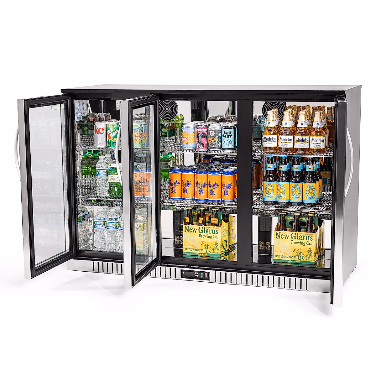 Procool Residential 2-door Glass Front Stainless Steel Back Bar Cooler; Undercounter 33" Height