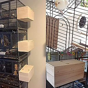 MUYG Parakeet Breeding Box Birds Natural Wooden House Lovebird Nesting Mating Box 7Pcs Bird Supplies for Cockatiel Finch Canary Budgie Aviary (7.67×4.72x4.72 in)