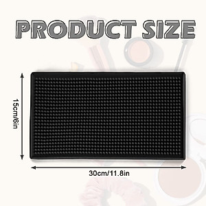 Yitexin Heat Resistant Mat for Hair Styling Tools, Large Silicone Flat Iron Mat, Travel Anti Heat Pad for Curling Wand, Hair Tools Appliances (Black, 11.8 x 6 x 0.3 Inches)