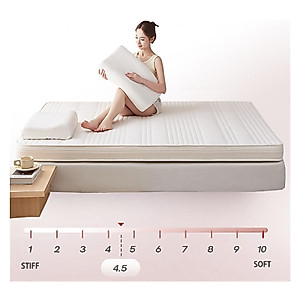 Generic Queen Mattress Topper, Pure Natural Latex Coconut Palm Mattress Topper, Softer Hardness - 3E Environmentally Friendly Coconut Palm - 7-Zone Support(Color:White,Size:59x75x3.15in)