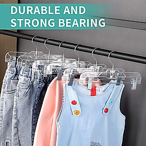 Perfecasa Clear Plastic Skirt & Pants Hangers 20 Pack, Clips Hanger for Pants, with Strong Metal Clips, Skirts, Trunks, Acrylic Hangers, Heavy Duty Vics 5131 Apparael Store Hangers