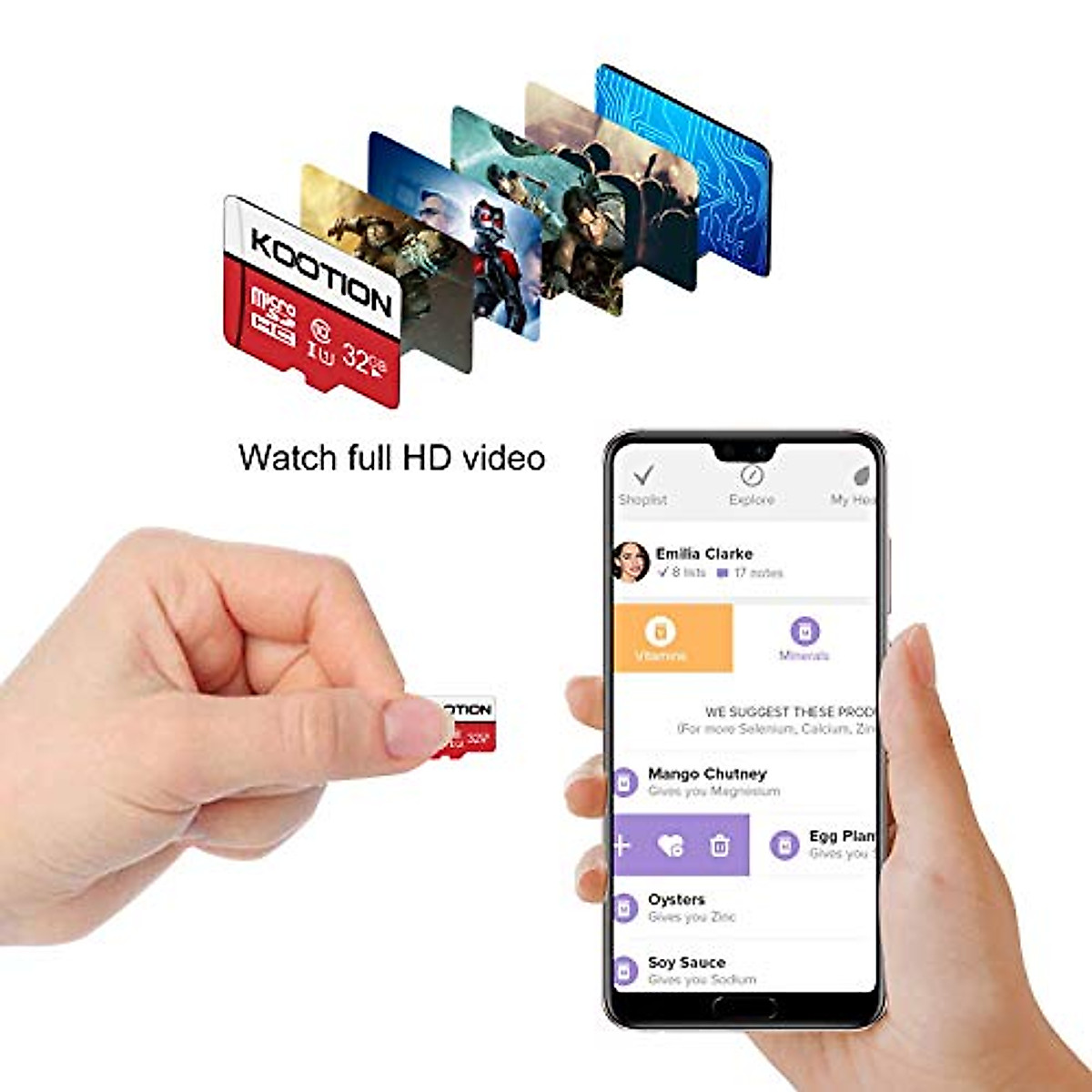 KOOTION 32GB Micro SD Card 2-Pack Class 10 Micro SDHC Card UHS-I Memory Card Ultra High Speed TF Card, C10, U1, 32 GB