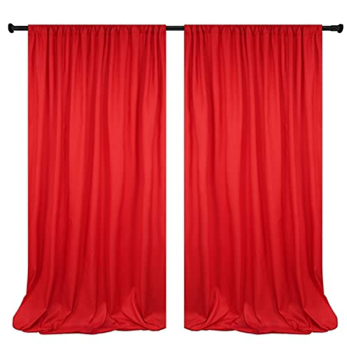 10x10FT Red Backdrop Curtains for Parties - Red Backdrop Curtain for Baby Shower Birthday Photo Home Party Curtains Backdrop 5x10FT 2 Panels