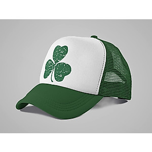P&B Shamrock, Saint Patrick's Day Irish Day Adjustable Unisex Hat Cap (Green/White/Green)