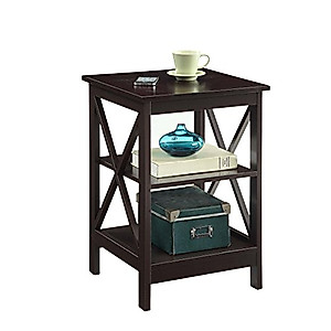 Convenience Concepts Oxford End Table with Shelves, Espresso