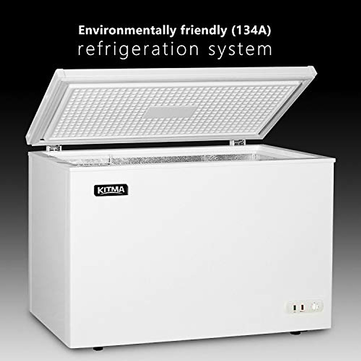 KITMA Chest Freezer - 15.9 Cu.Ft Reach-In Freezer Chest - Solid Door Deep Freezer with 2 Storage Baskets and Adjustable Thermostat, White