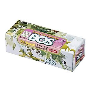 BOS Amazing Odor Sealing Disposable Bags, for Pet Waste (for small dogs) or Any Sanitary Product Disposal - Durable and Unscented[Size: XXS, Color: White] (200 count, Pack of 1) (200 Bags)
