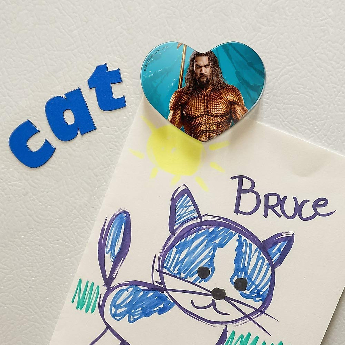 Aquaman Movie Jason Mamoa Full Costume Heart Acrylic Fridge Refrigerator Magnet