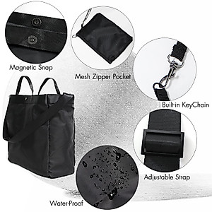 Lightweight Tote Bag for Travel Gym Shopping Work - Black