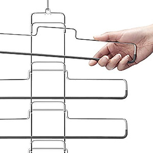 Whitmor Spacemaker 5-Tier Pant Hanger, Silver