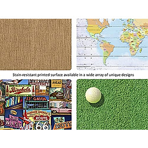 Bungalow Flooring Barbury Weave 9to5 Desk Chair Mat, 3' x 4', Made in USA, Stain-Resistant, Anti-Slip Rubber Backing, Navy