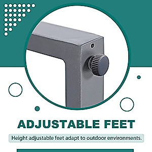 Soleil Jardin Outdoor Ottomans for Patio Set of 2, Assembled Aluminum Outdoor Footstool with Grey Cushions, Small Seat Furniture for Garden Yard Deck Poolside, Dark-Grey Frame